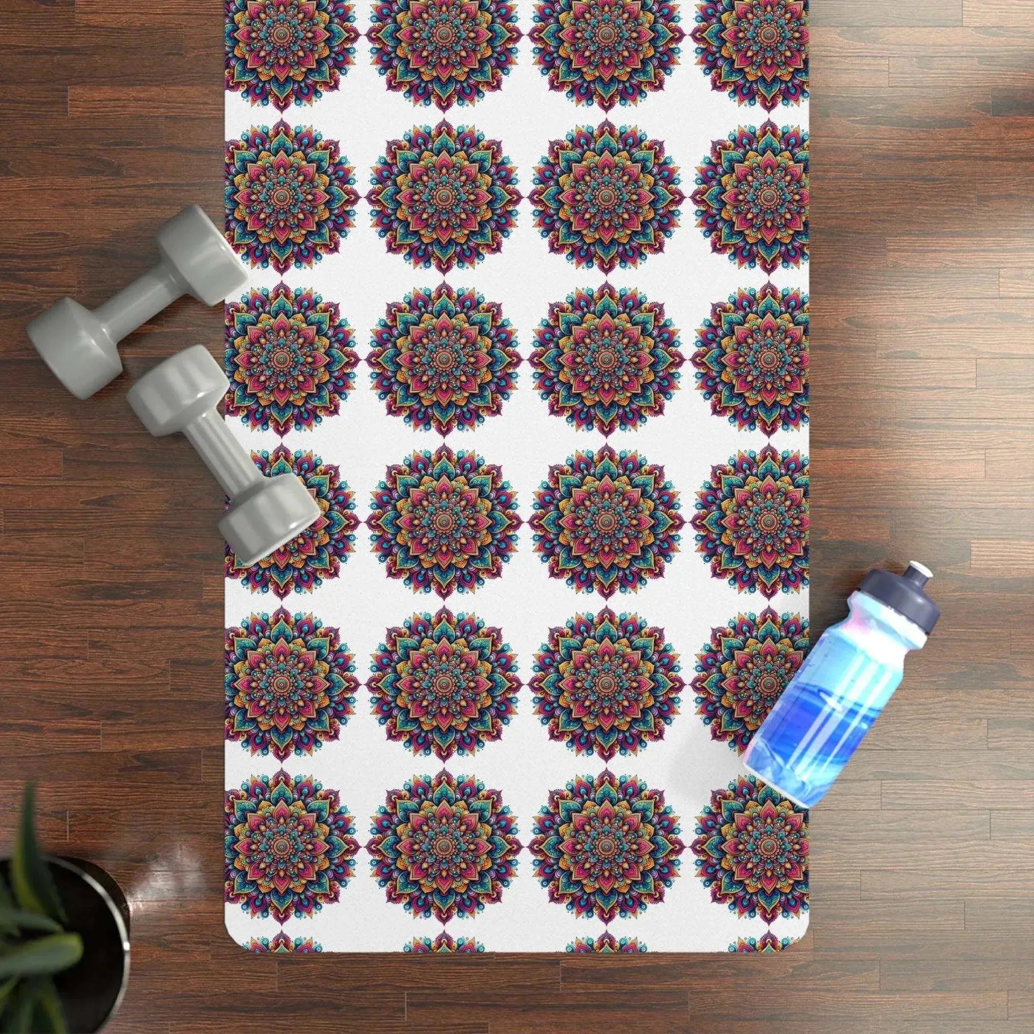 Cosmic Burst Mandala Yoga Mat 🌌🧘‍♀️ - 26” x 70” | Zenartbliss