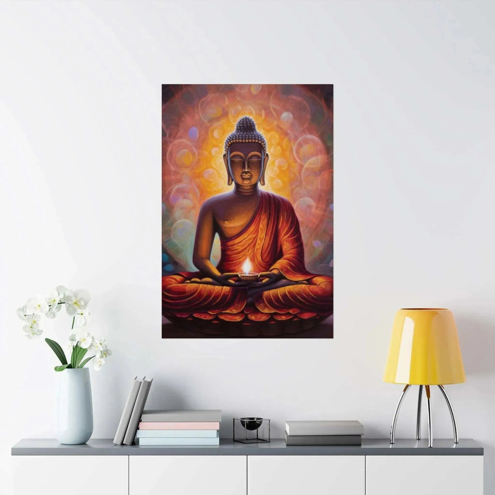 Abstract Poster Print Zen - Golden Zen Painting | ZenArtBliss – Zenartbliss