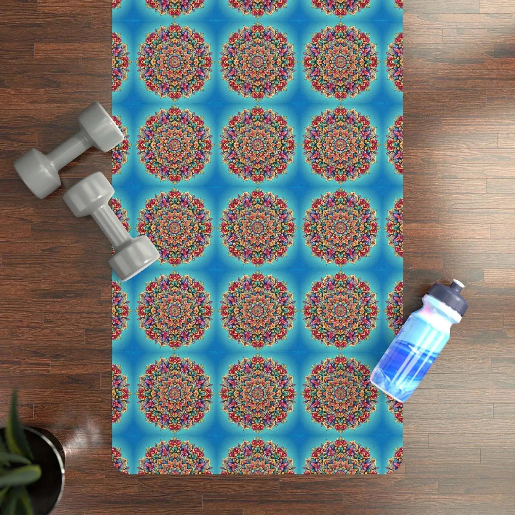 Ocean Bloom Mandala Yoga Mat 🌊🌺 - 26” x 70” | Zenartbliss