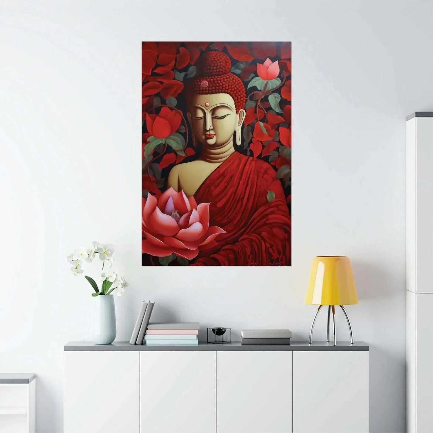 Red Buddha Painting - ZenArtBliss.com's Sitting Buddha Print Collectio ...