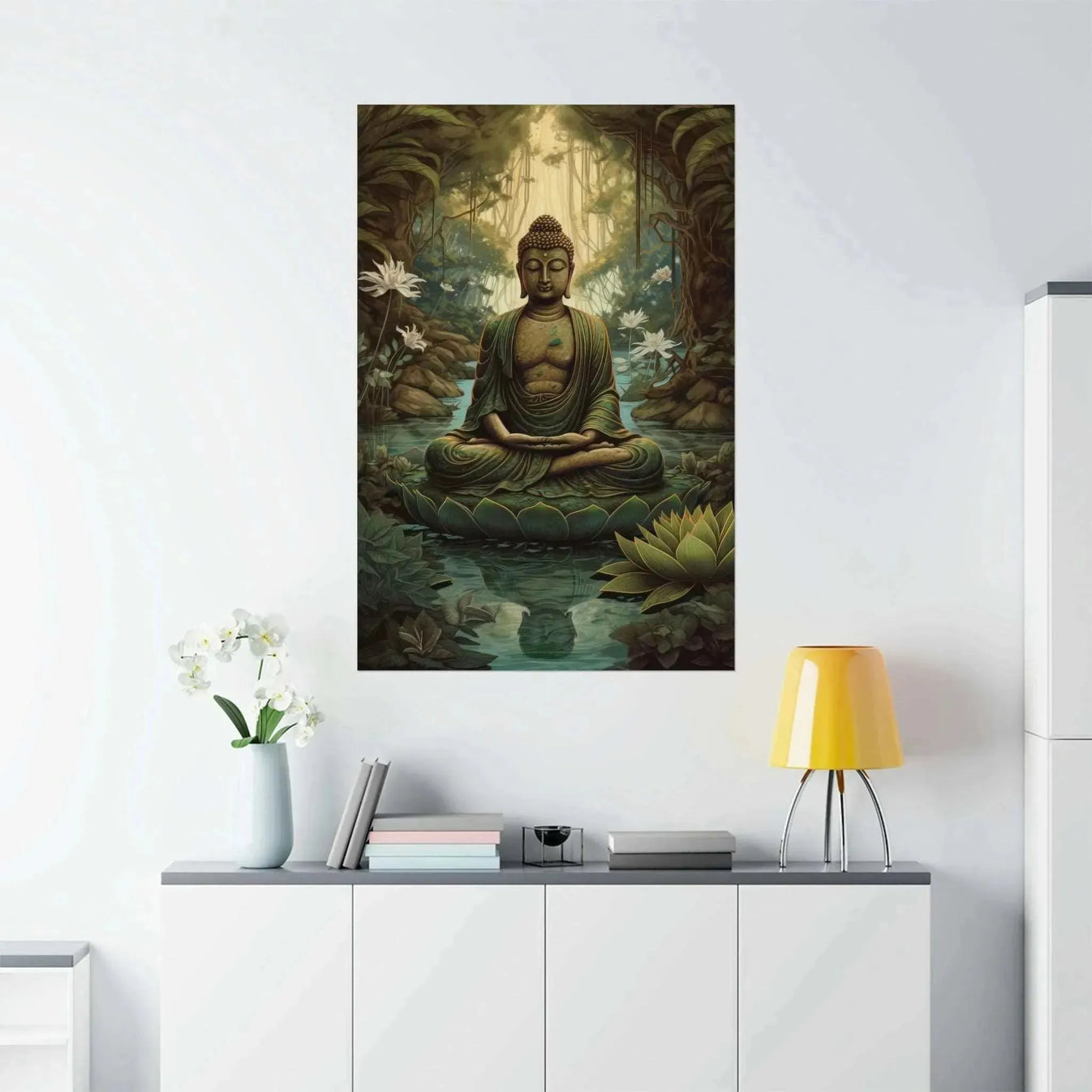 Zen Art Print Teal - Tranquil Buddha Poster at ZenArtBliss.com ...