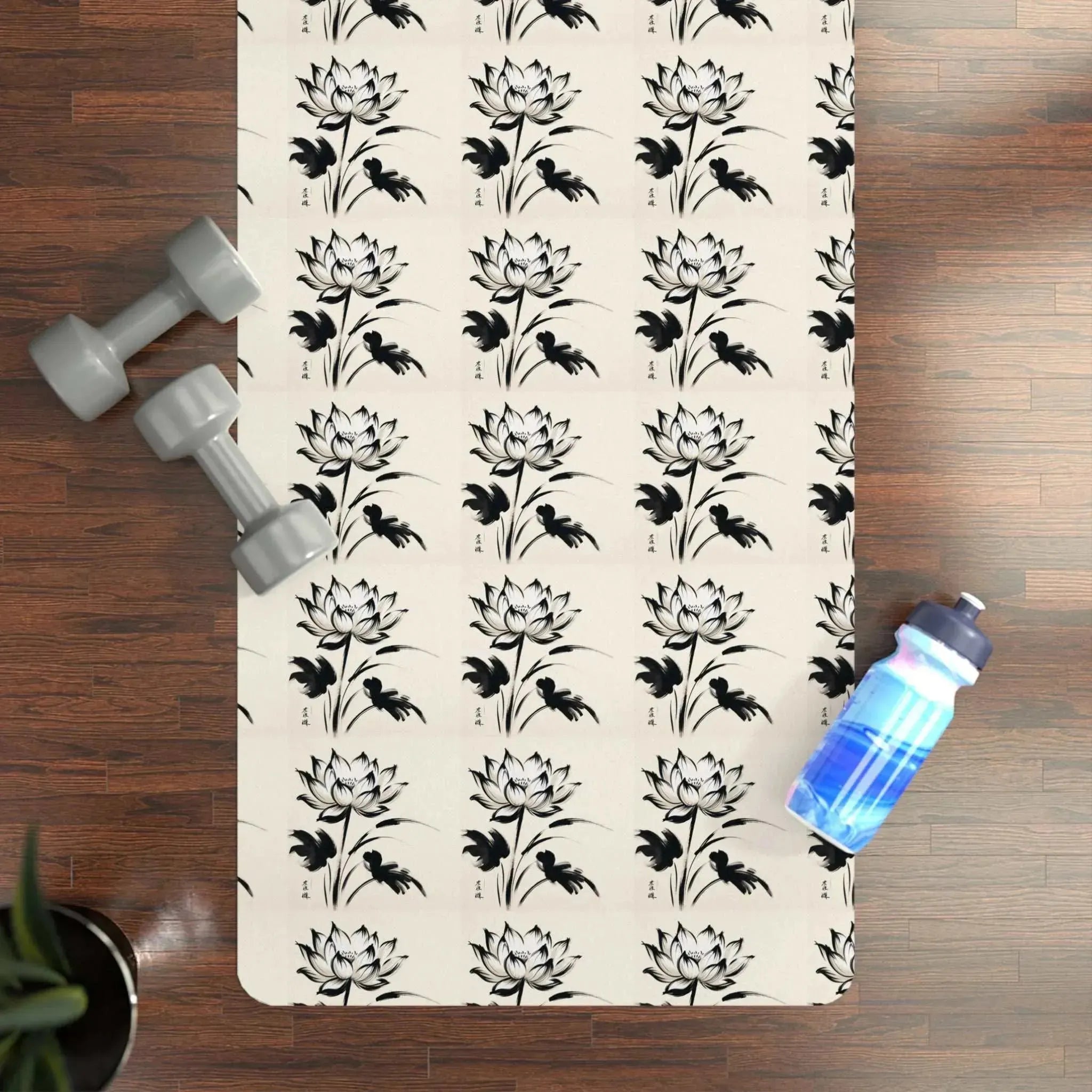 Zen Lotus Yoga Mat - japanese print – Zenartbliss